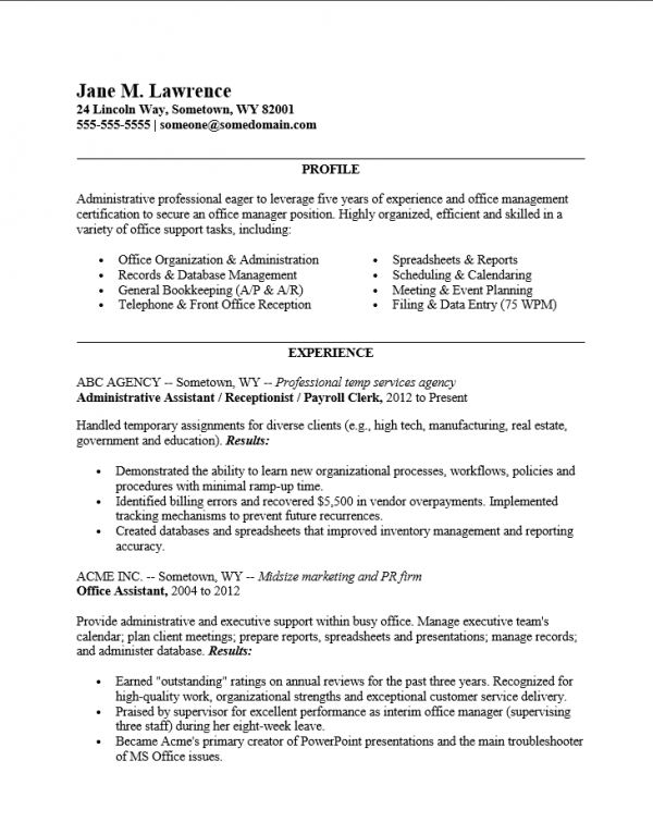 Chronological Resume Template : Resume Templates